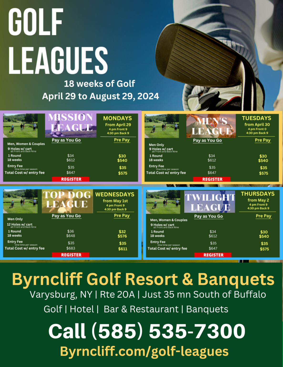 Tee Times - Byrncliff Golf Resort & Banquets