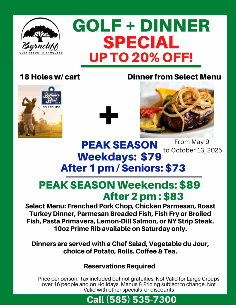 Golf Rates near East Aurora, NY - BYRNCLIFF Golf Resort
